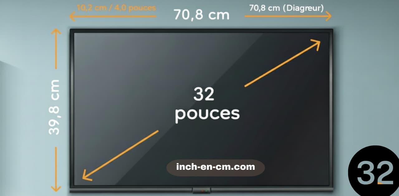 32 Pouces en CM : Conversion Exacte et Dimensions Complètes - inch-en-cm