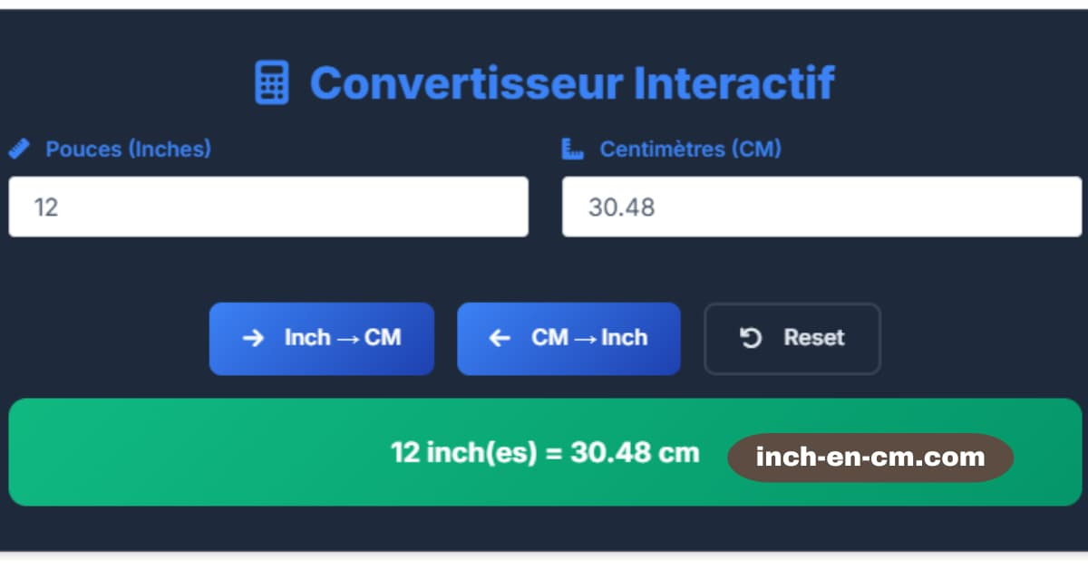12 Pouces en CM : Guide Complet de Conversion et Applications Pratiques ...